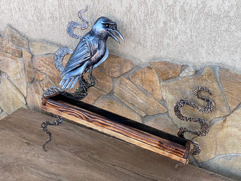 Kitchen rack raven kitchen shelf spice rack crow wall | Etsy