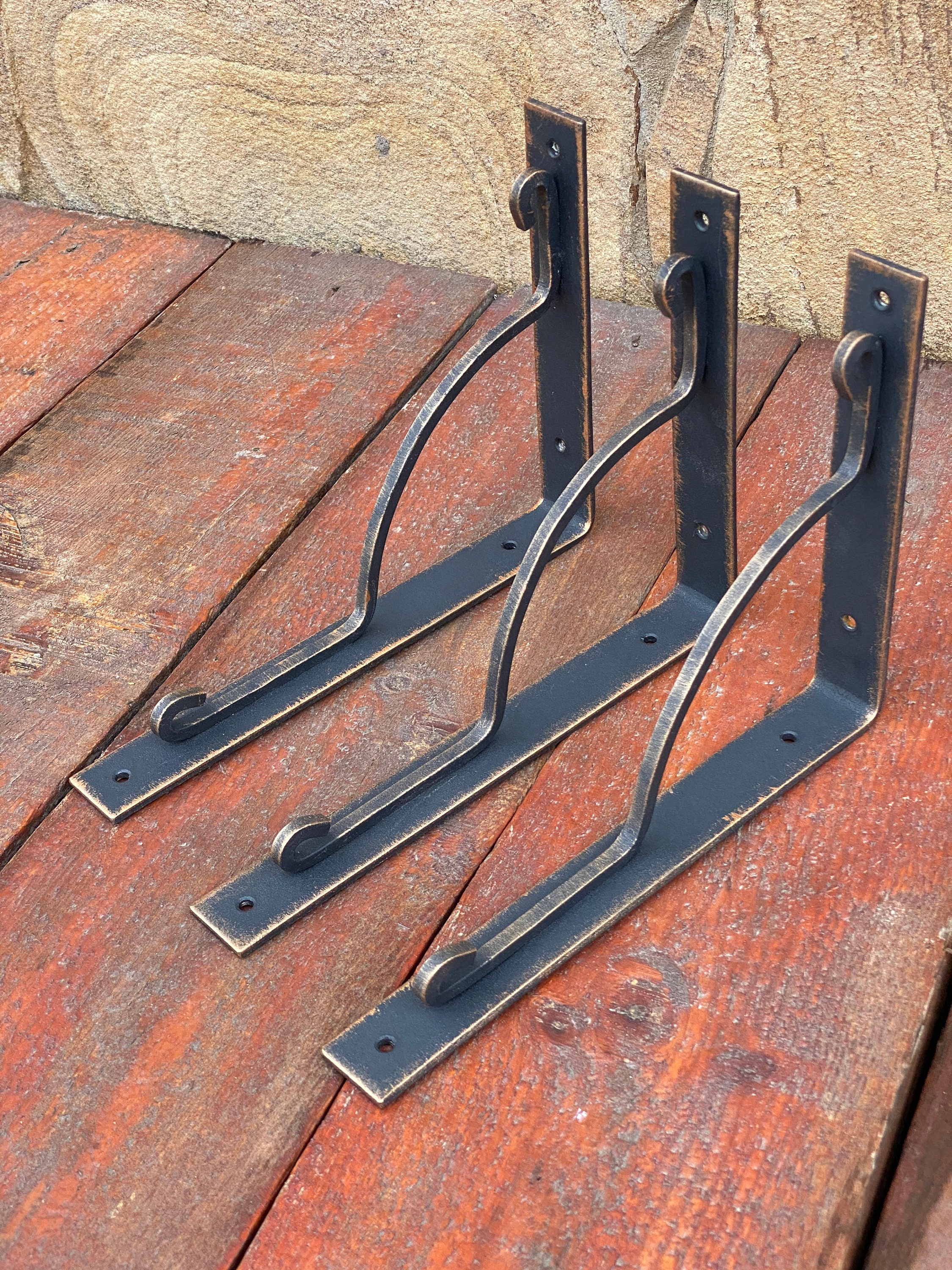 Shelf Brackets Bracket Bracket Hooks Hand Forged Brackets | Etsy