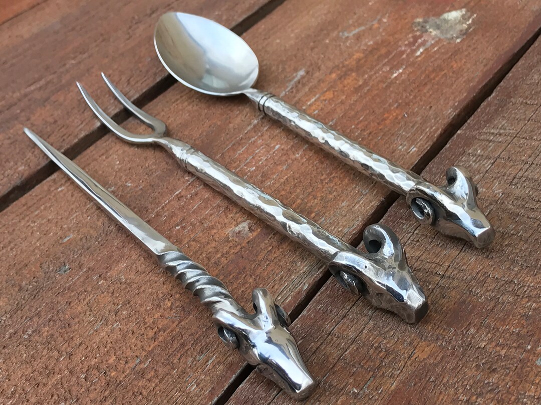 Stainless Steel, Cutlery, Medieval, Ram, Fork, Spoon, Picker, Dinner ...