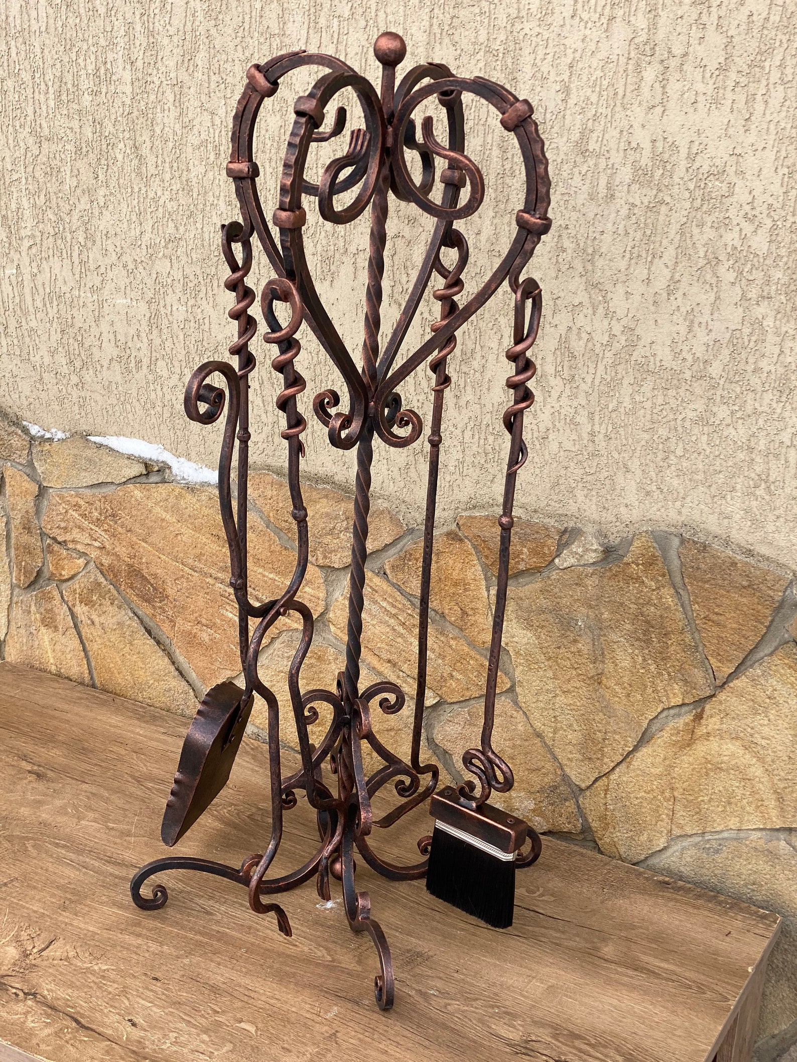 Fireplace tools fireplace fire poker firewood holder iron | Etsy