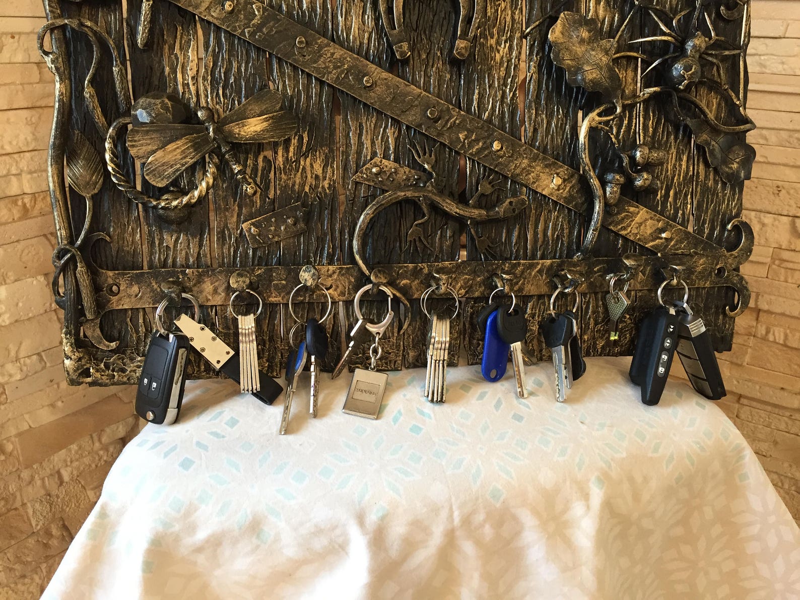 Wall Key Holder Key Holder for Wall Forged Metal Key Holder - Etsy