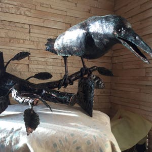 Crow, Iron Crow, Metal Sculpture, Metal Figurine, Art Object, Hand ...