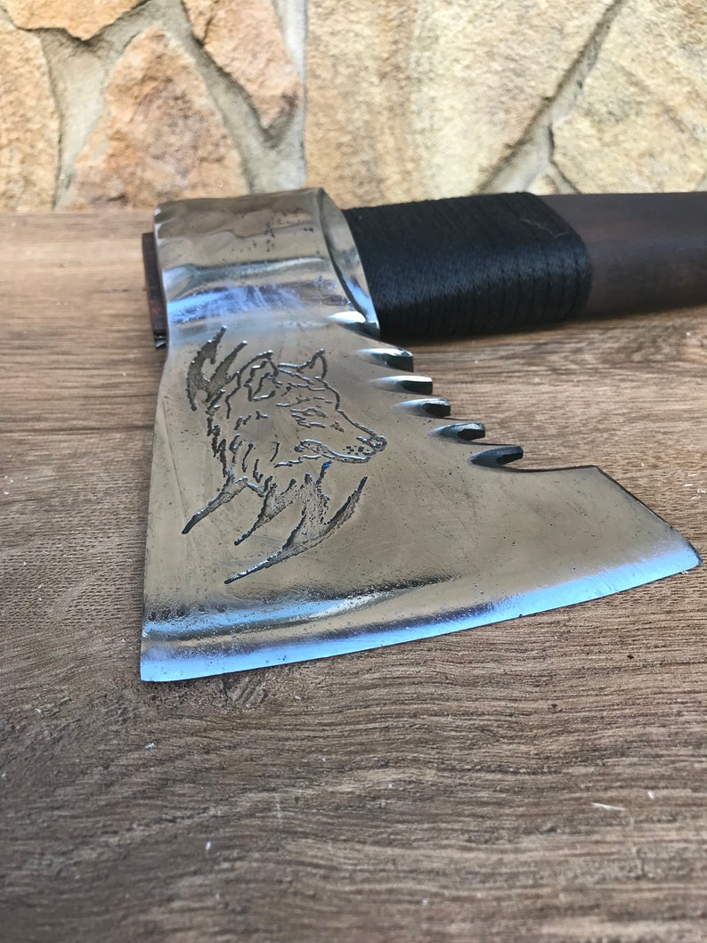 Personalized Axe Leather Sheath Viking Axe Wolf Mens | Etsy