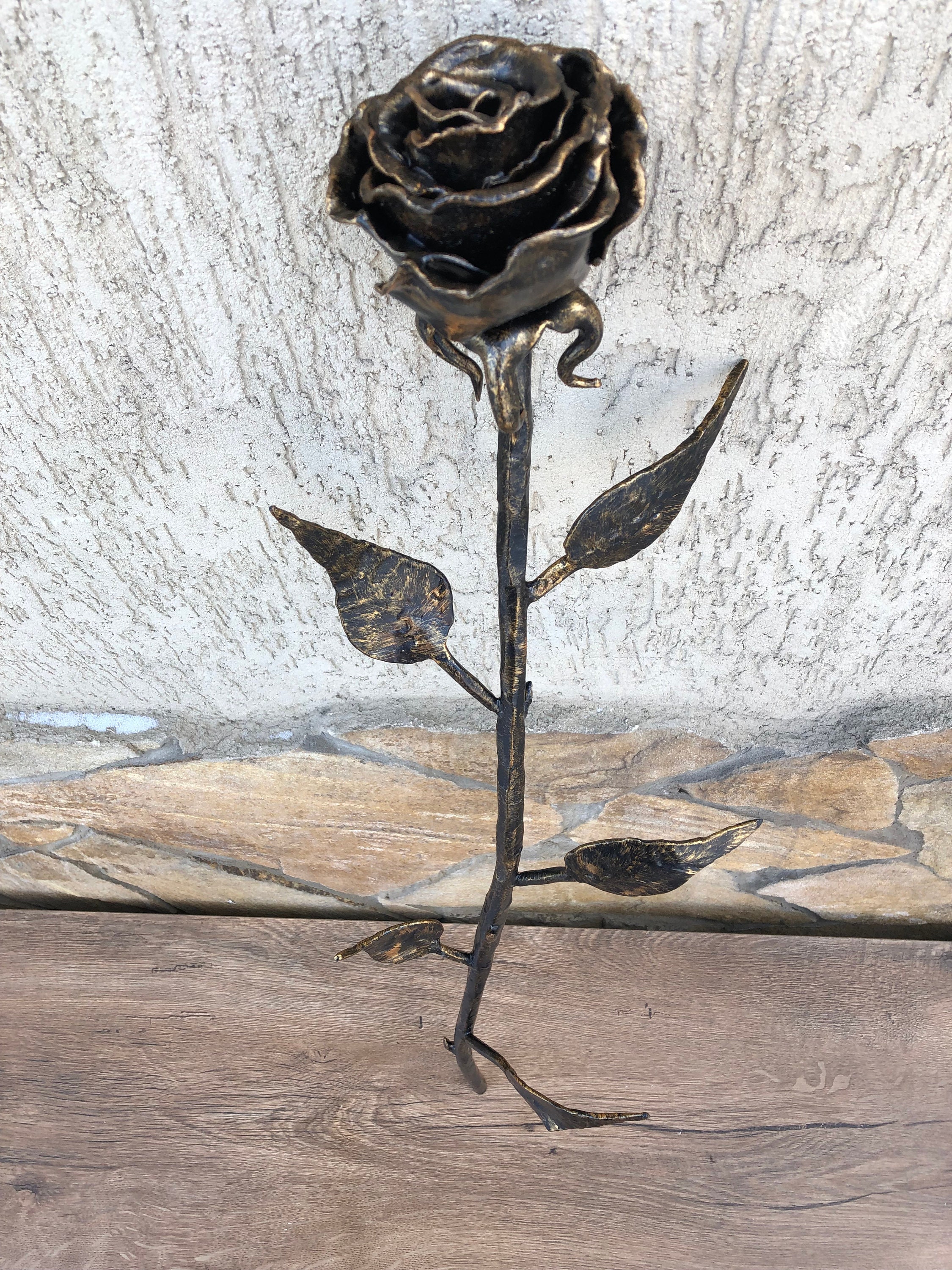 Metal Rose Iron Metal Art Iron Sculpture Steampunk | Etsy