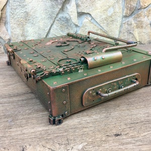 Steampunk Metal Box, Military Box, Metal Organizer, Industrial Box ...