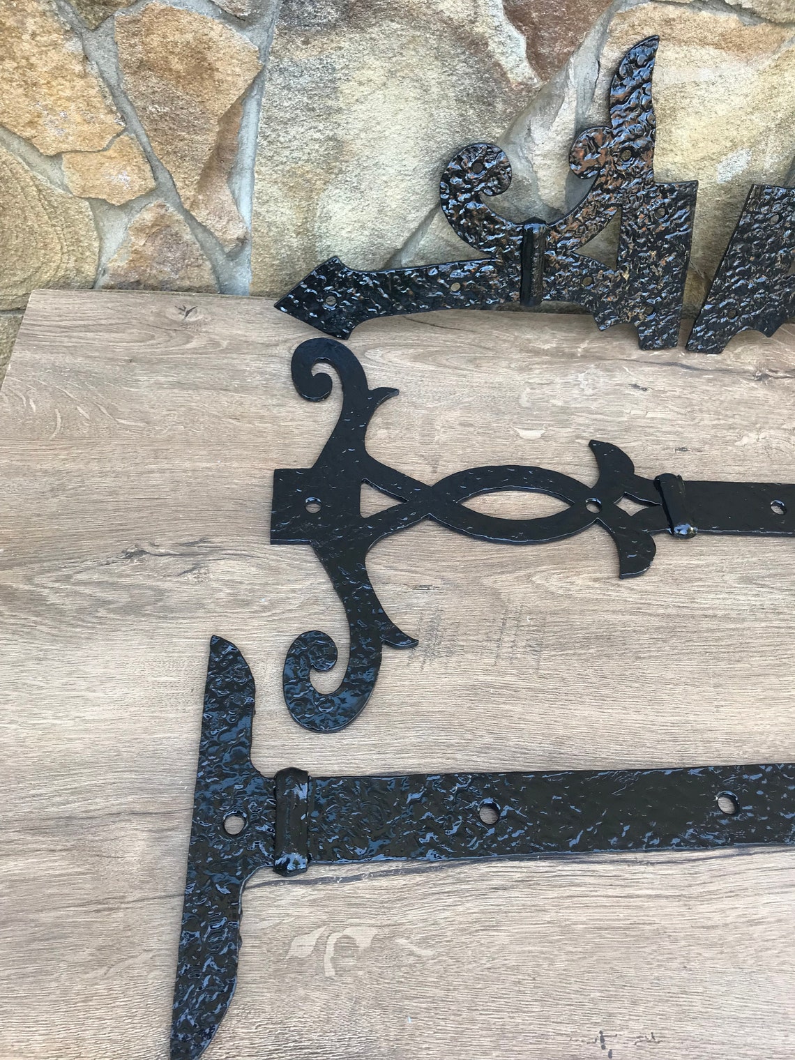 Gate Hinges Pair Hinges Rustic Hinges Shudders Blacksmith - Etsy