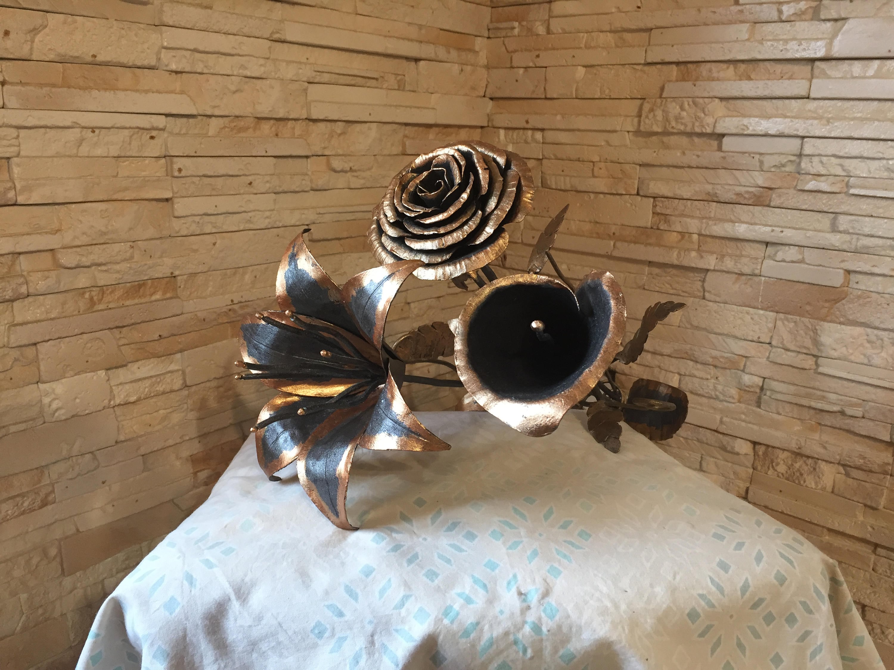 Bouquet Forged Metal Bouquet of Flowers Metal Flower Flower - Etsy