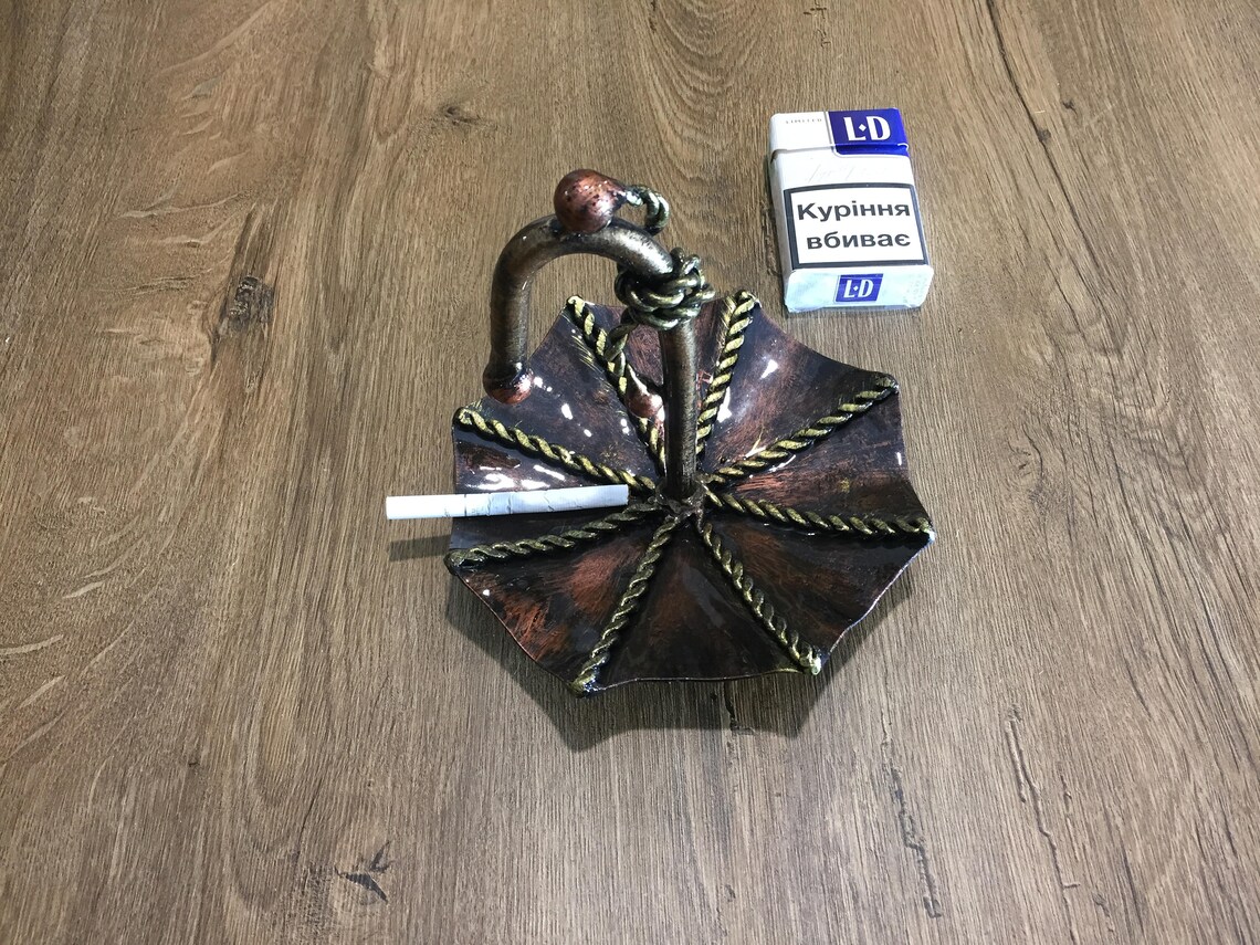 Hand Forged Ash Tray Iron Anniversary Gift for Him Iron | Etsy