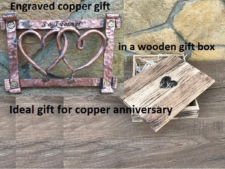 Copper Hearts Copper Frame Copper Gift Gift Box Copper | Etsy