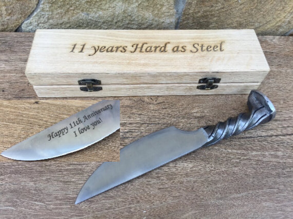 Steel Gifts for Him 11th Anniversary Engraved Steel Gift - Etsy