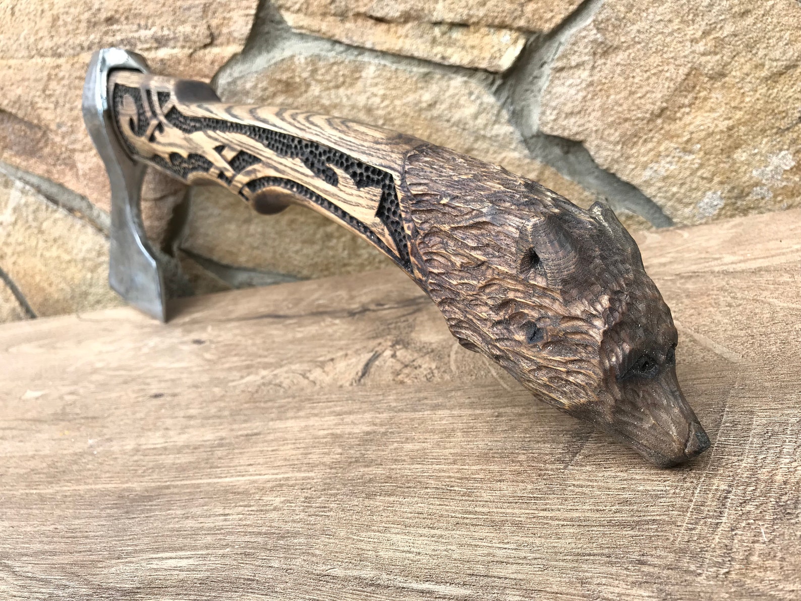 Wolf axe viking axe wolf tomahawk werewolf viking | Etsy