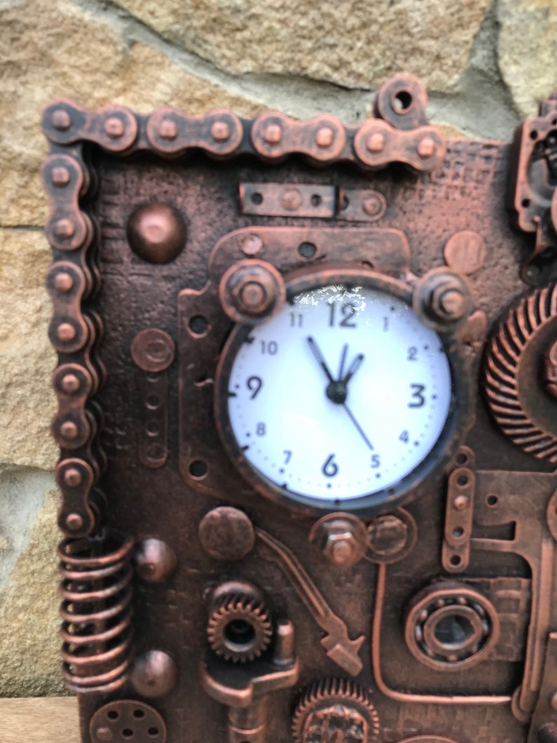 Steampunk Wall Clock Steampunk Clock Steampunk Hooks - Etsy