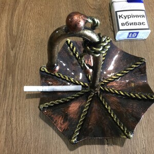 Hand Forged Ash Tray, Iron Anniversary Gift for Him, Iron Anniversary ...