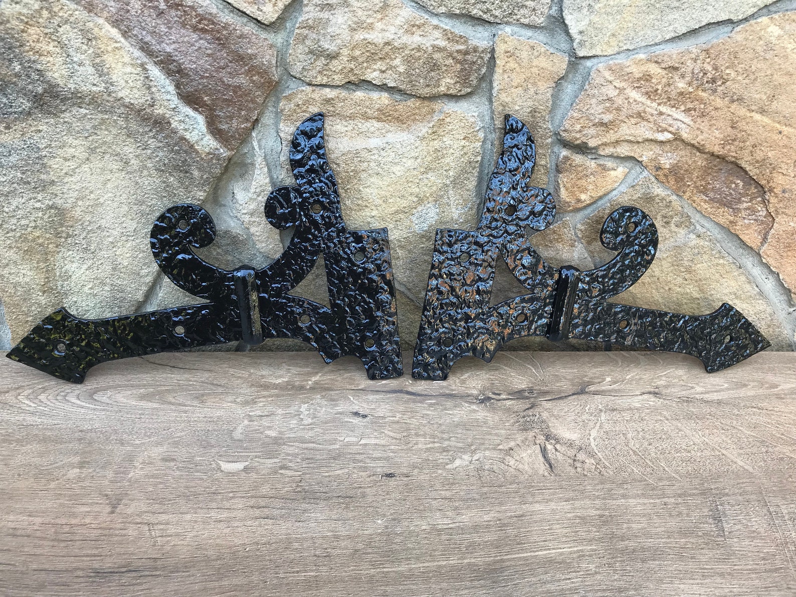 Gate Hinges Pair Hinges Rustic Hinges Shudders Blacksmith - Etsy