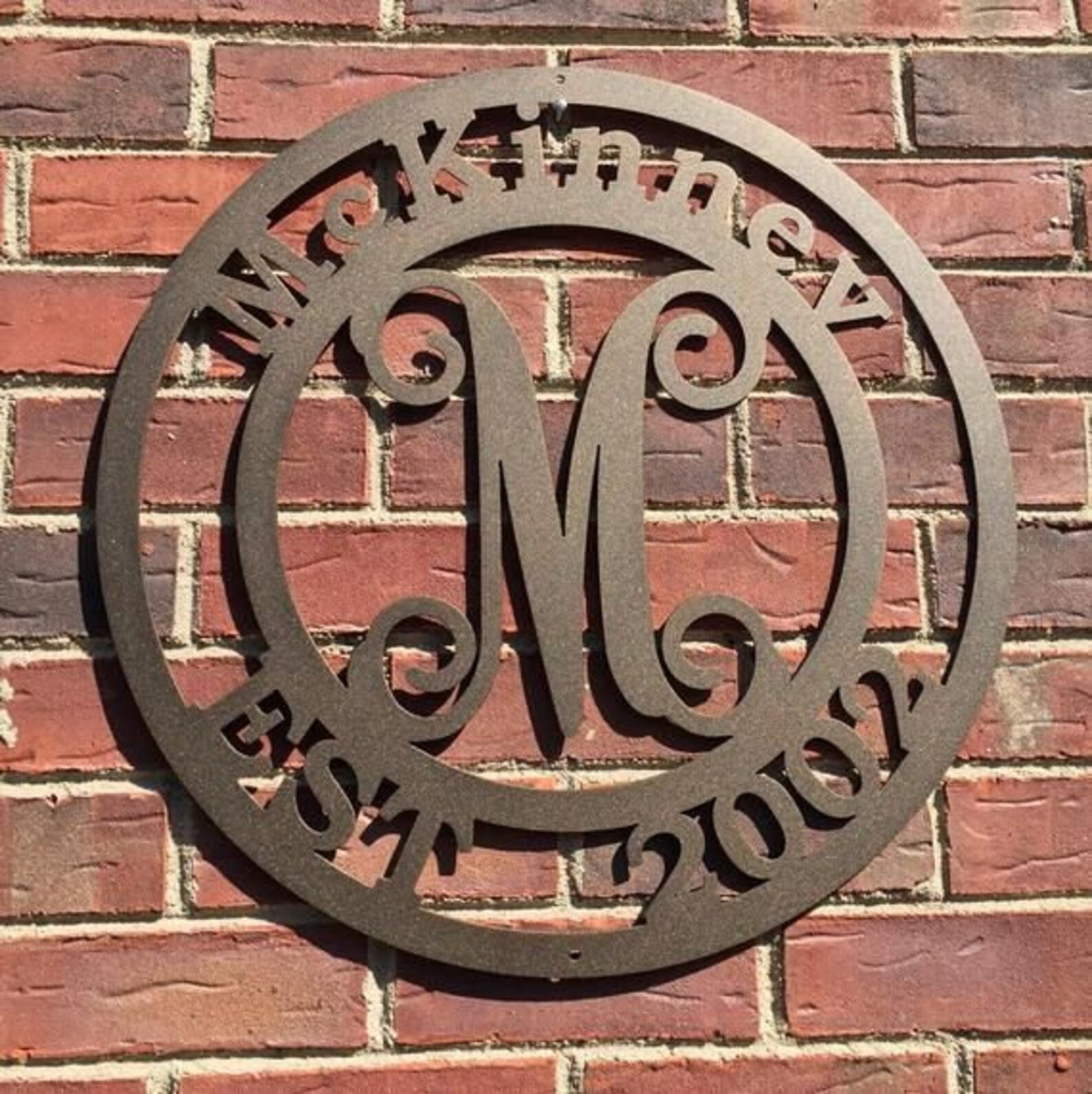 Metal Monogram Sign Metal Name Sign Family Established Door | Etsy