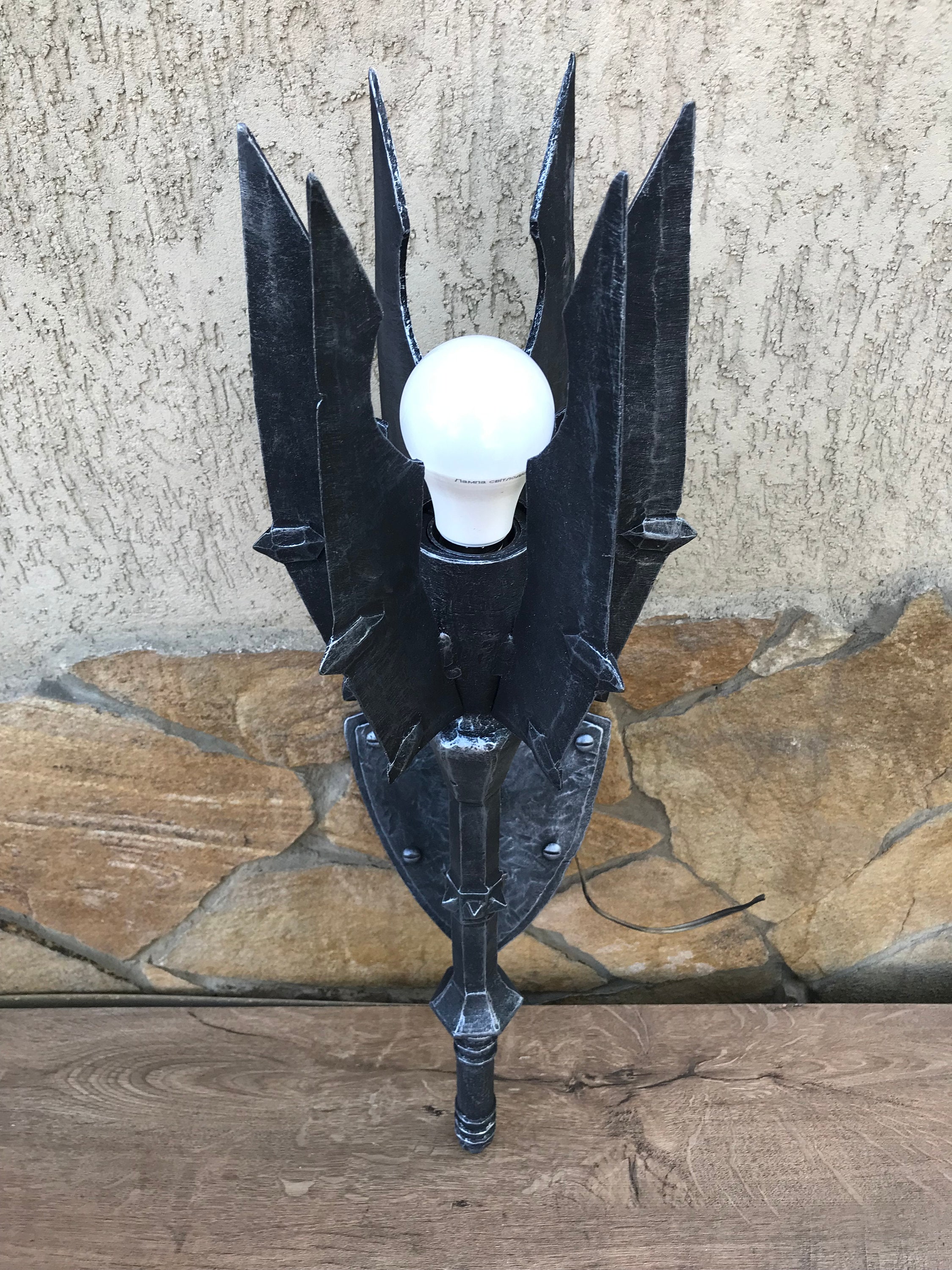 Wall Sconce Mace Movie Fan Mace Sconce Light Hand Forged | Etsy