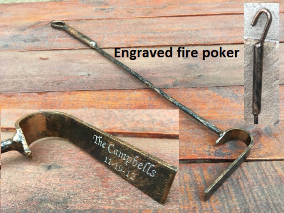 Fire Poker, Hand Forged Fire Poker, Fireplace, Fireside, Wrought Iron ...