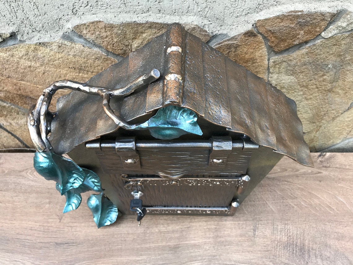 Hand forged post box lock box mail box letter box royal | Etsy