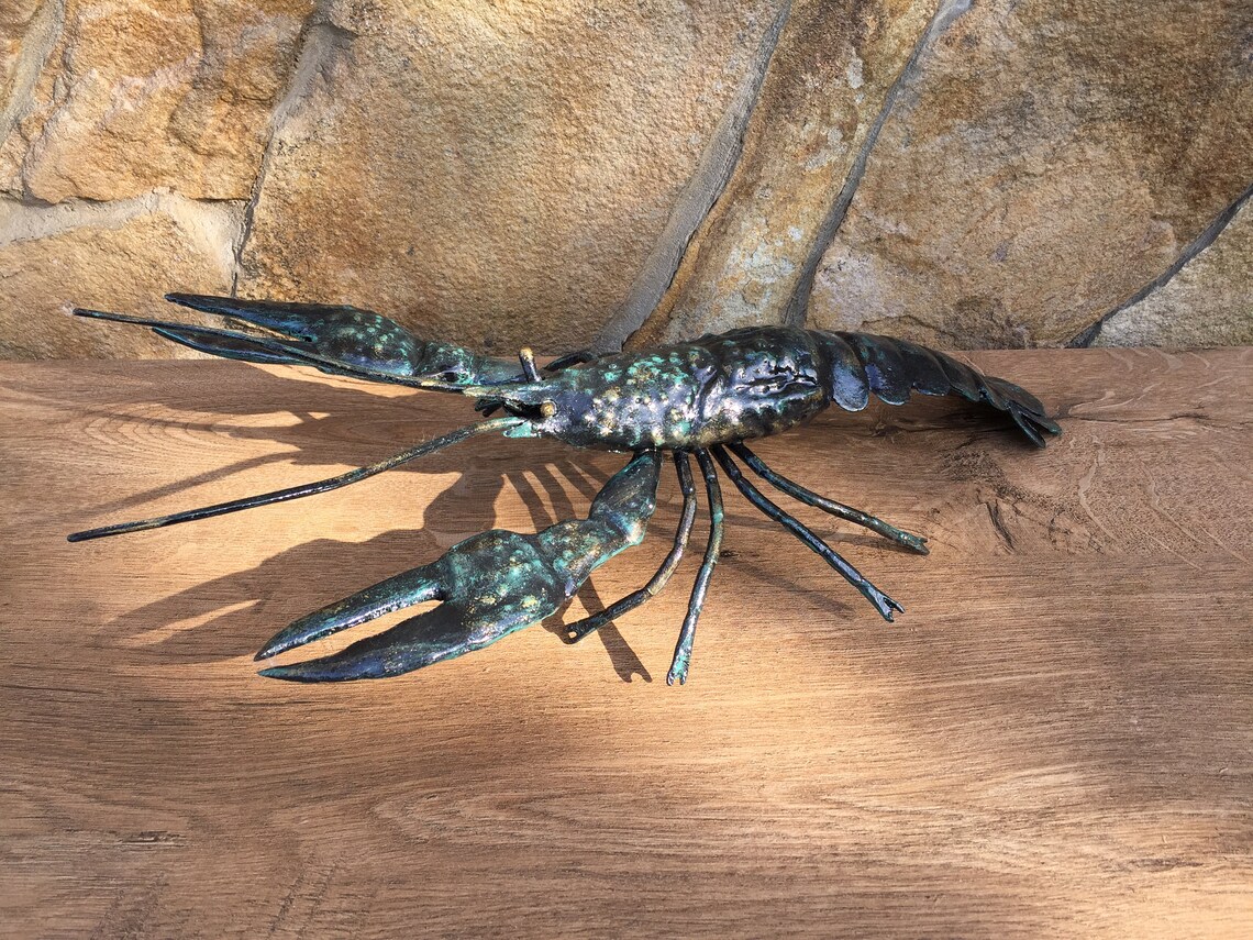Crawfish Crayfish Crustacean Metal Sculpture Metal - Etsy