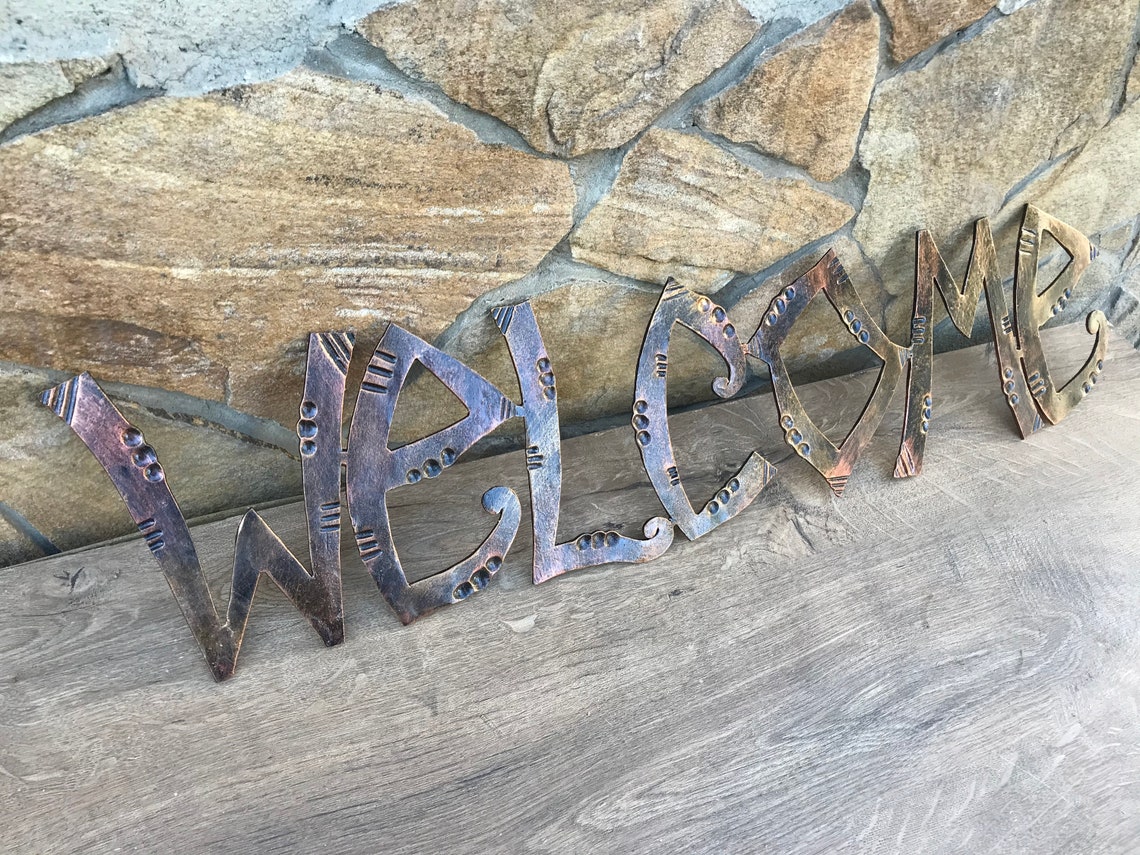 Metal Letters Hand Forged Letters Monogram Family Name - Etsy