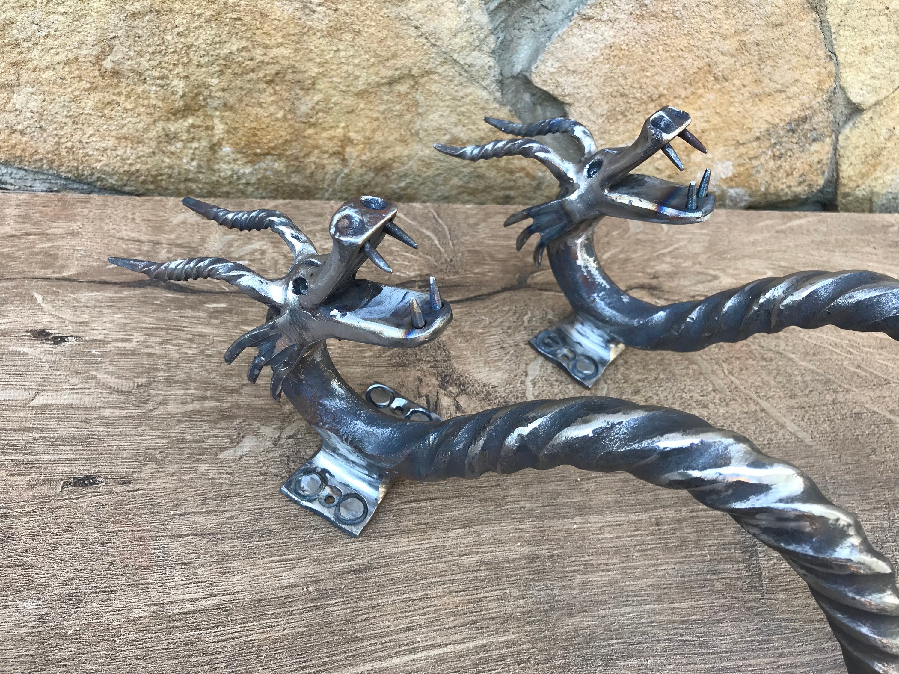 Dragon door handle door handle lock dragon charm dragon | Etsy