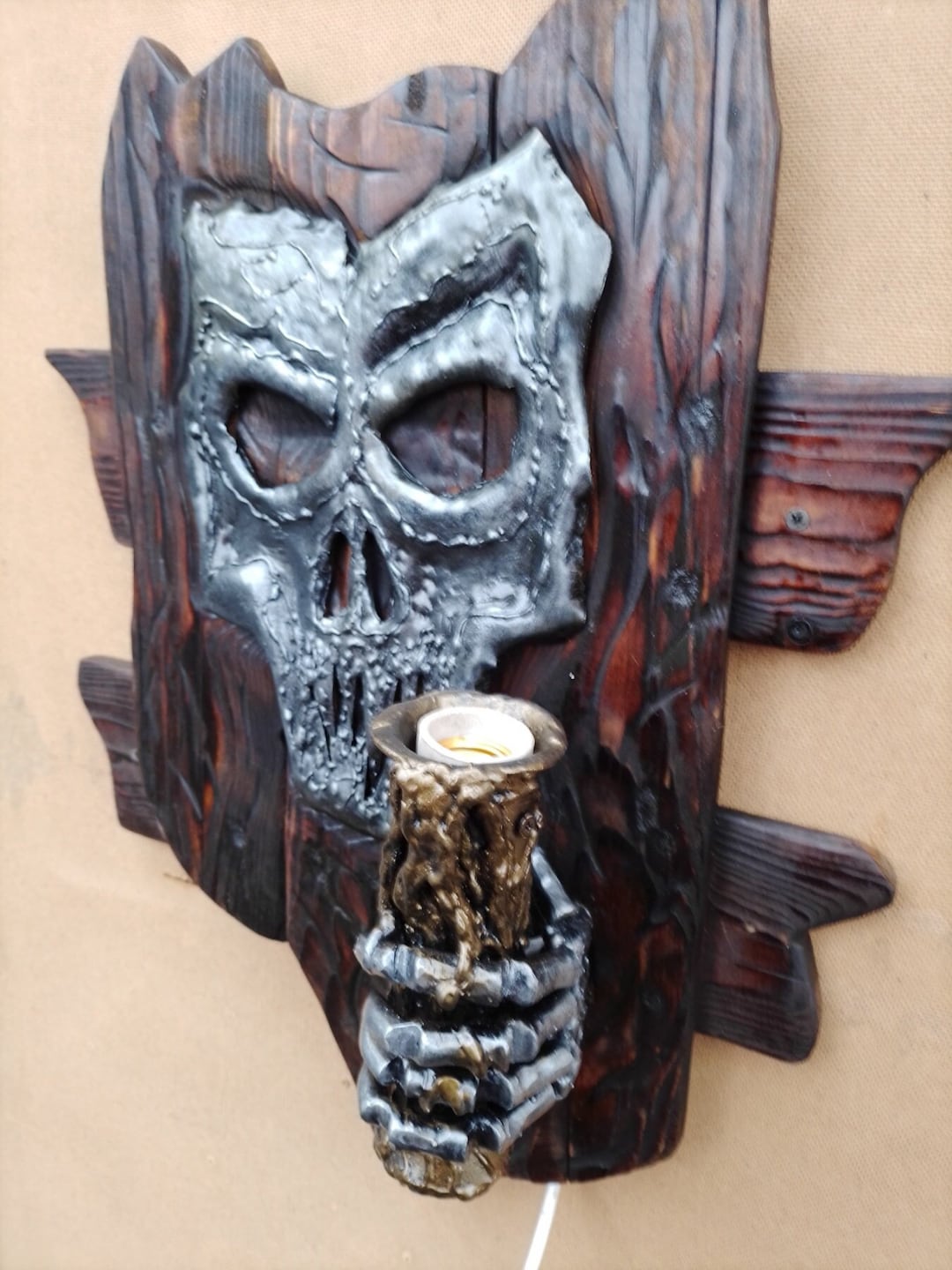 Wall Sconce, Lamp, Lantern, Halloween, Skeleton, Skull, Sconce Light ...