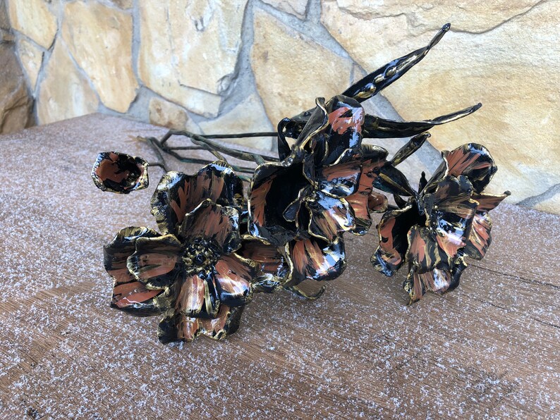 Poppy Poppies Hand Forged Poppy Metal Flower Iron Poppy | Etsy