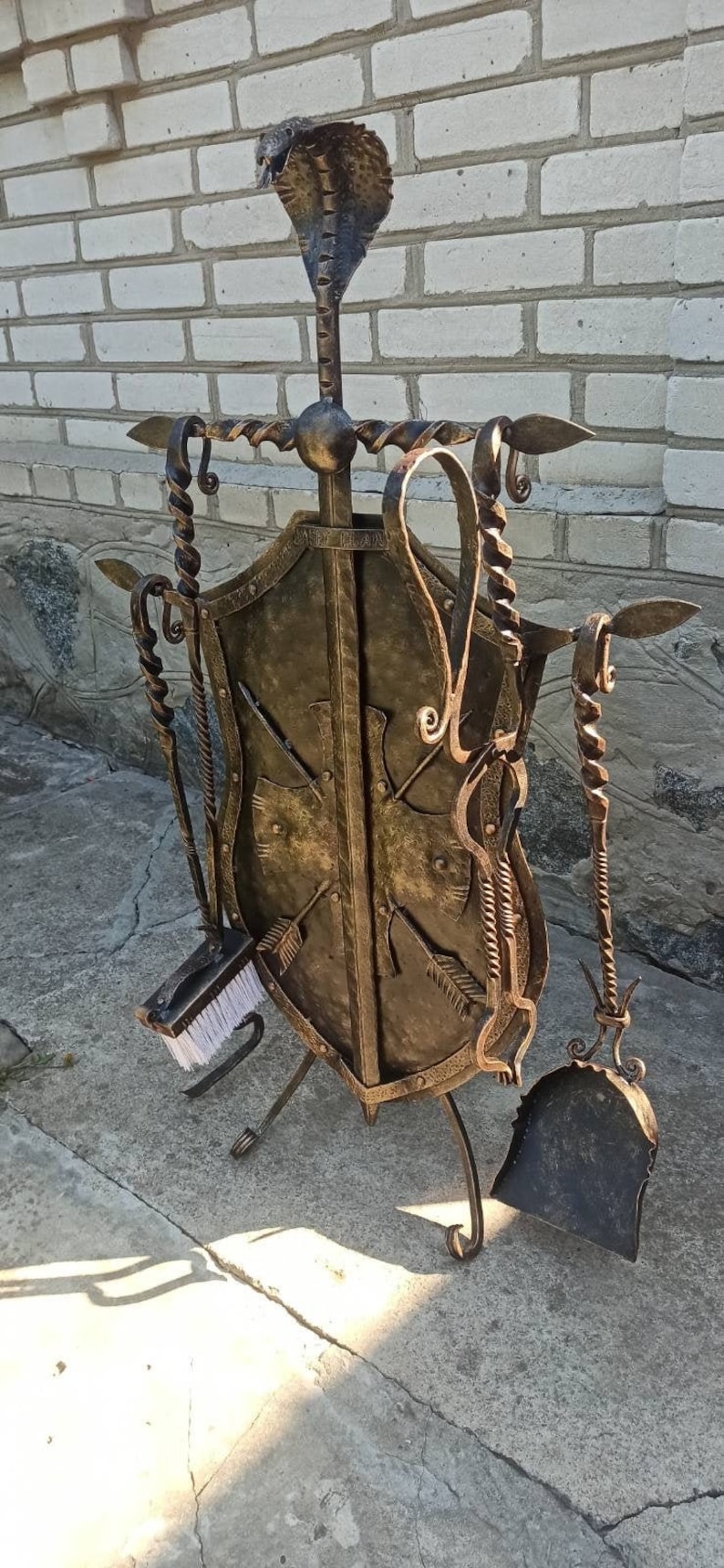 Fireplace Tools Medieval Shield Medieval Viking Fireplace | Etsy