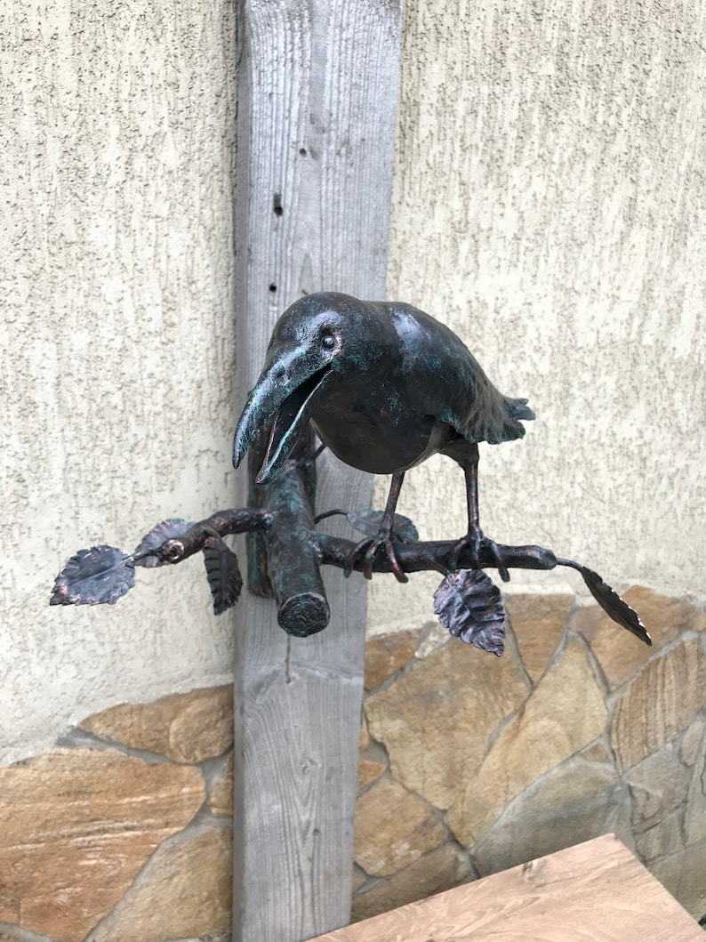 Crow, Iron Crow, Metal Sculpture, Metal Figurine, Art Object, Hand ...