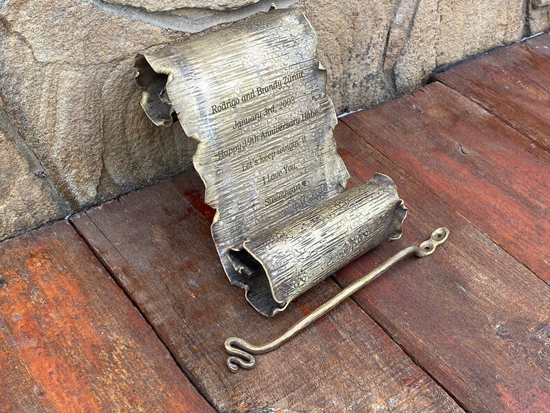 Bronze Scroll 8th Anniversary 19th Anniversary Bronze - Etsy