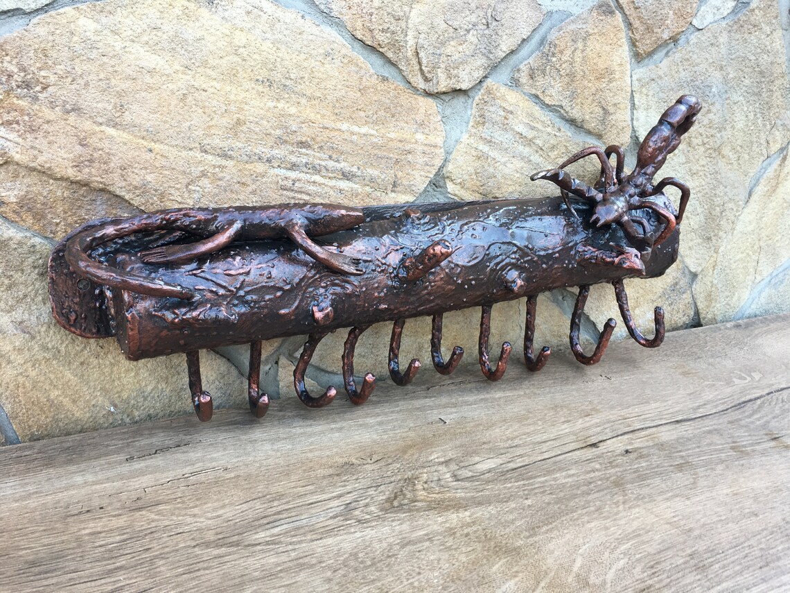 Key Holder Wall Key Holder Key Hanger Hand Forged Rack - Etsy