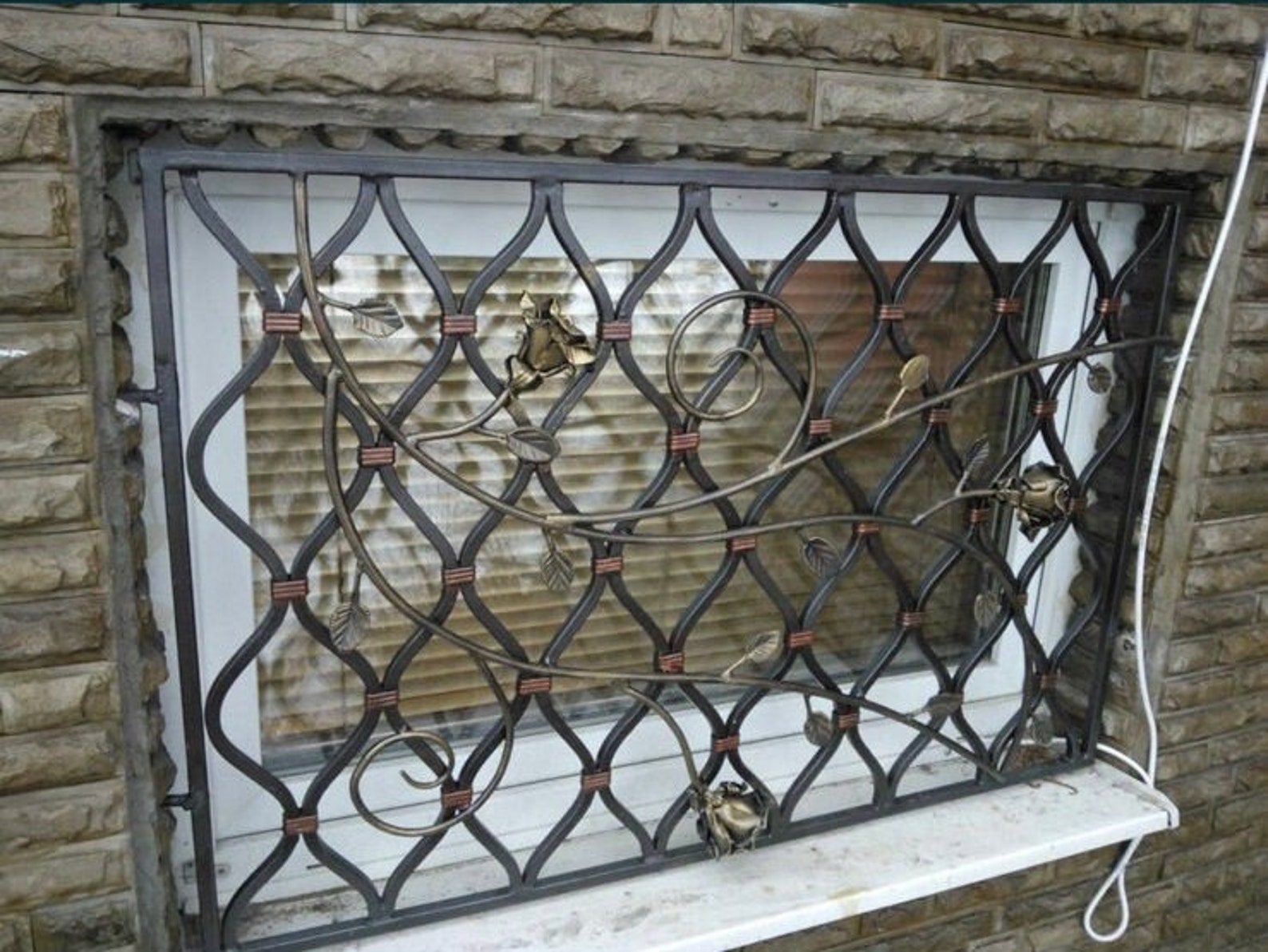 Window Grate Window Grille Rose Metal Panel Grate Panel - Etsy