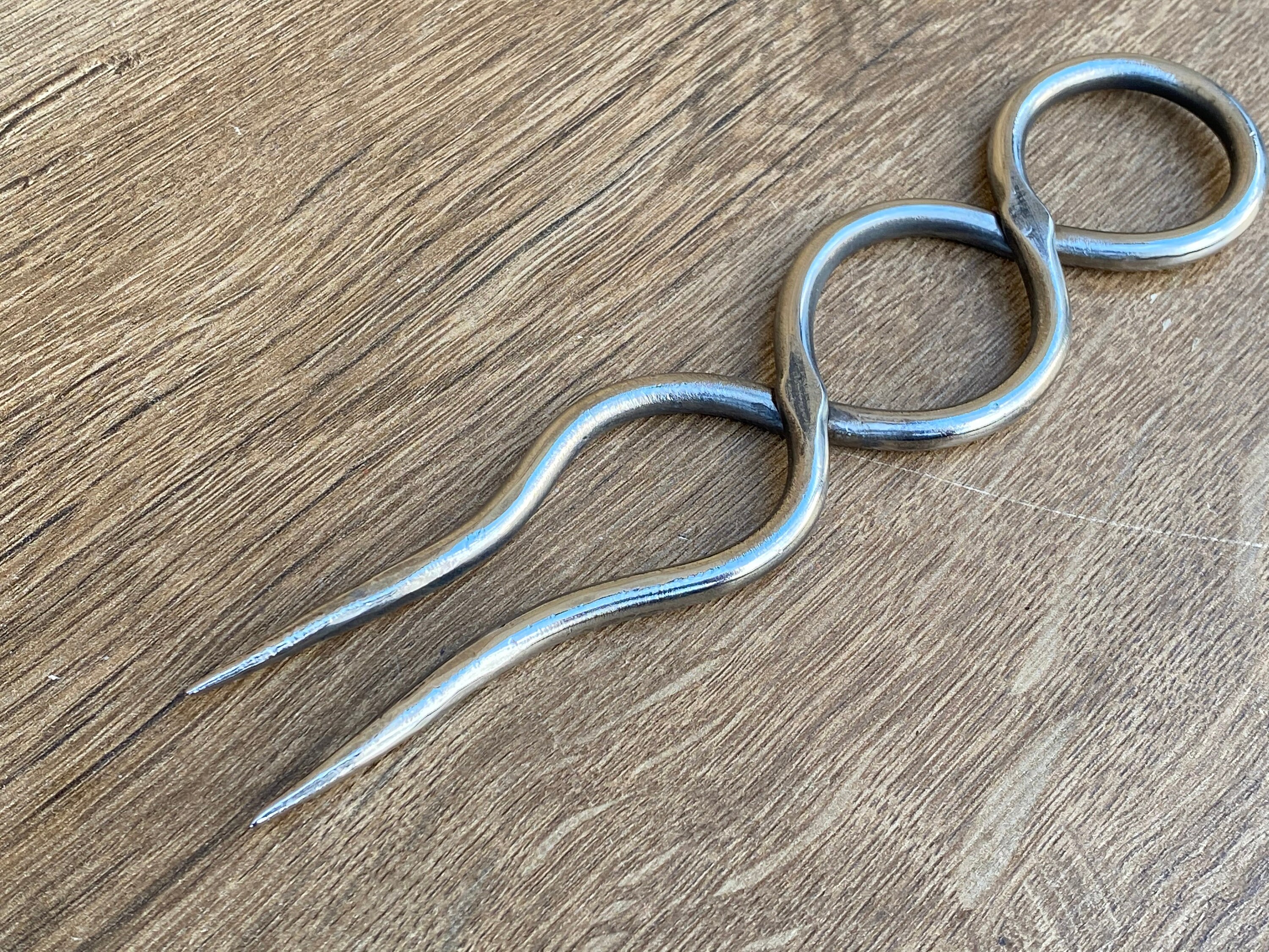 Stainless steel fork BBQ fork hand forged fork viking | Etsy