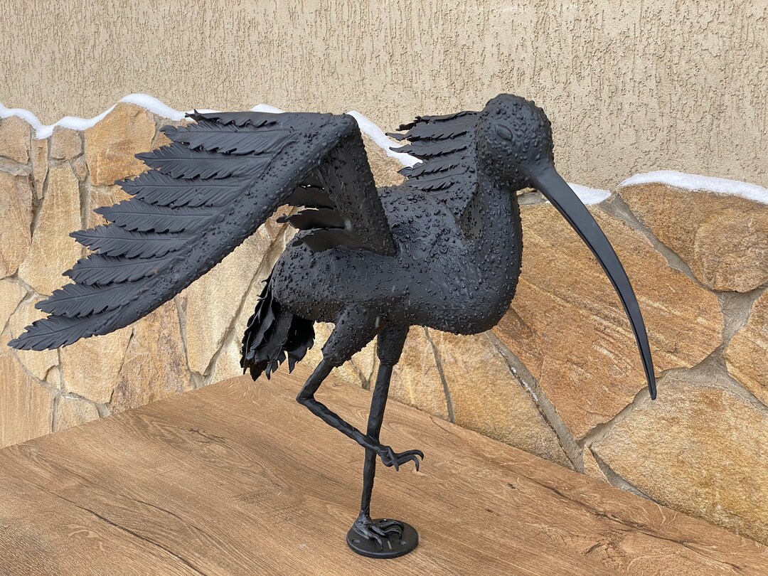 Ibis, Garden Sculpture, Gate Decor, Iron Gift, Garden Bird, Gate Topper ...