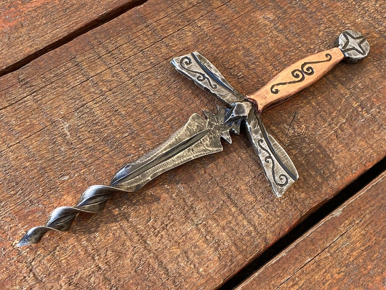 Corkscrew Medieval Decor Copper Cork Screw Christmas - Etsy