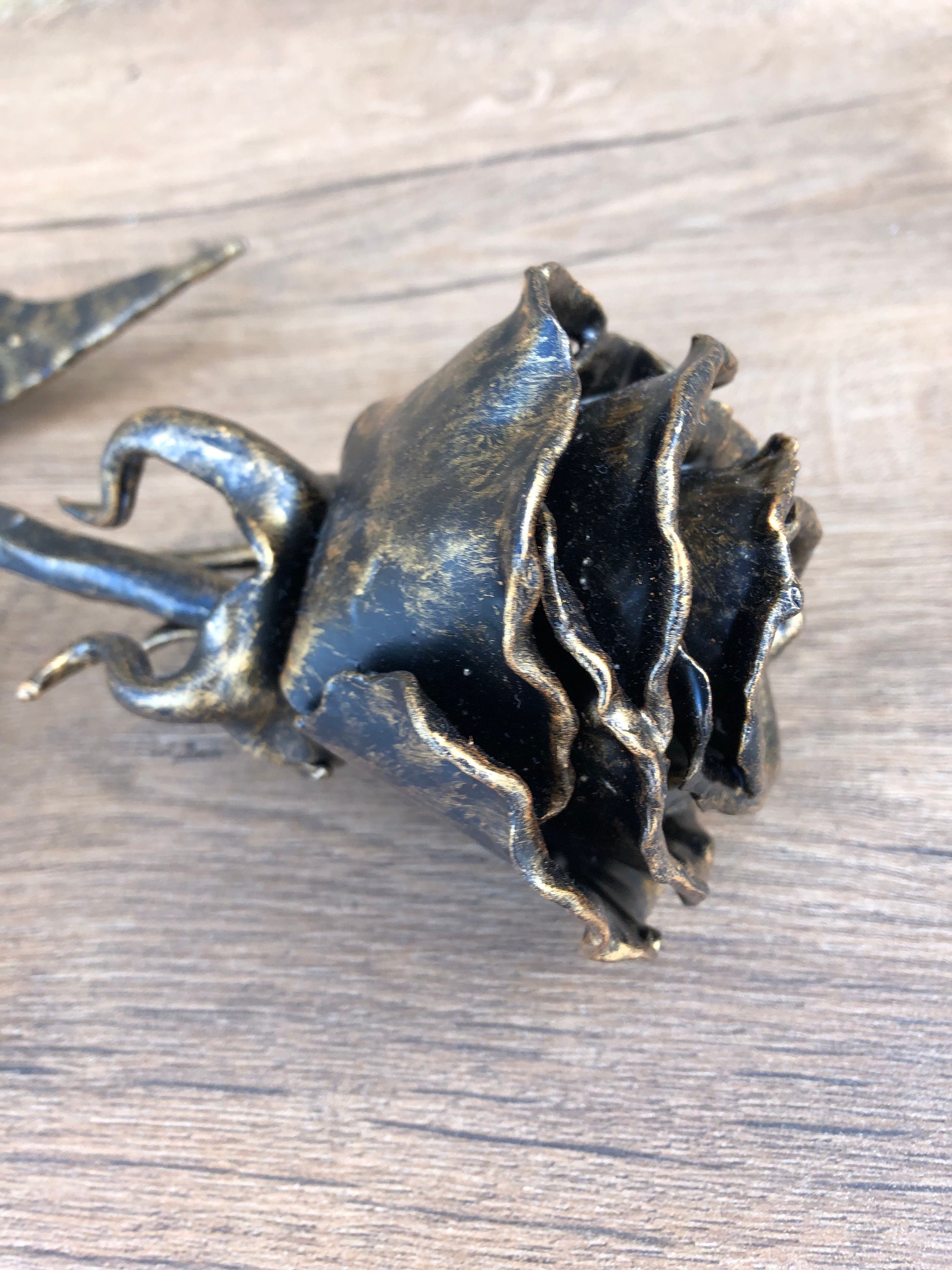 Metal Rose Iron Metal Art Iron Sculpture Steampunk | Etsy