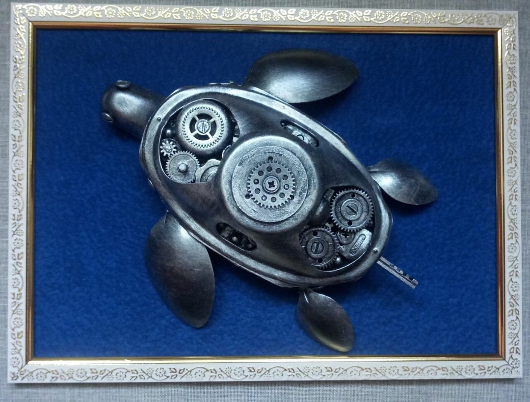 Steampunk Turtle, Turtle, Industrial Painting, Recycled Turtle ...
