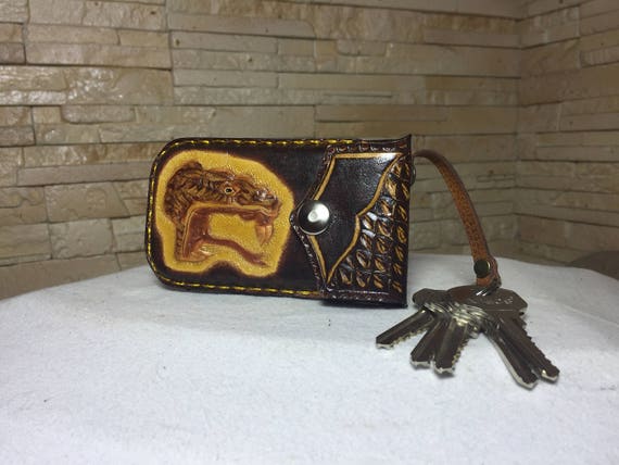 Engraved Leather Key Holder Leather Key Chain Leather | Etsy