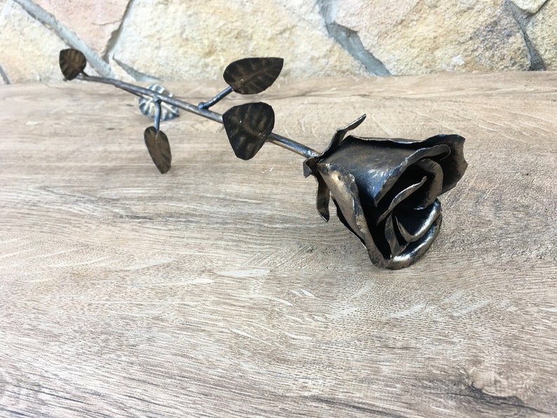 Iron Rose Steel Rose Metal Rose Forged Flower Metal - Etsy