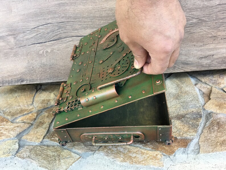 Steampunk Metal Box Military Box Metal Organizer Industrial | Etsy