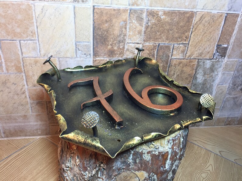 Hand Forged Address Number Sign Rustic Plaque Hand Forged - Etsy