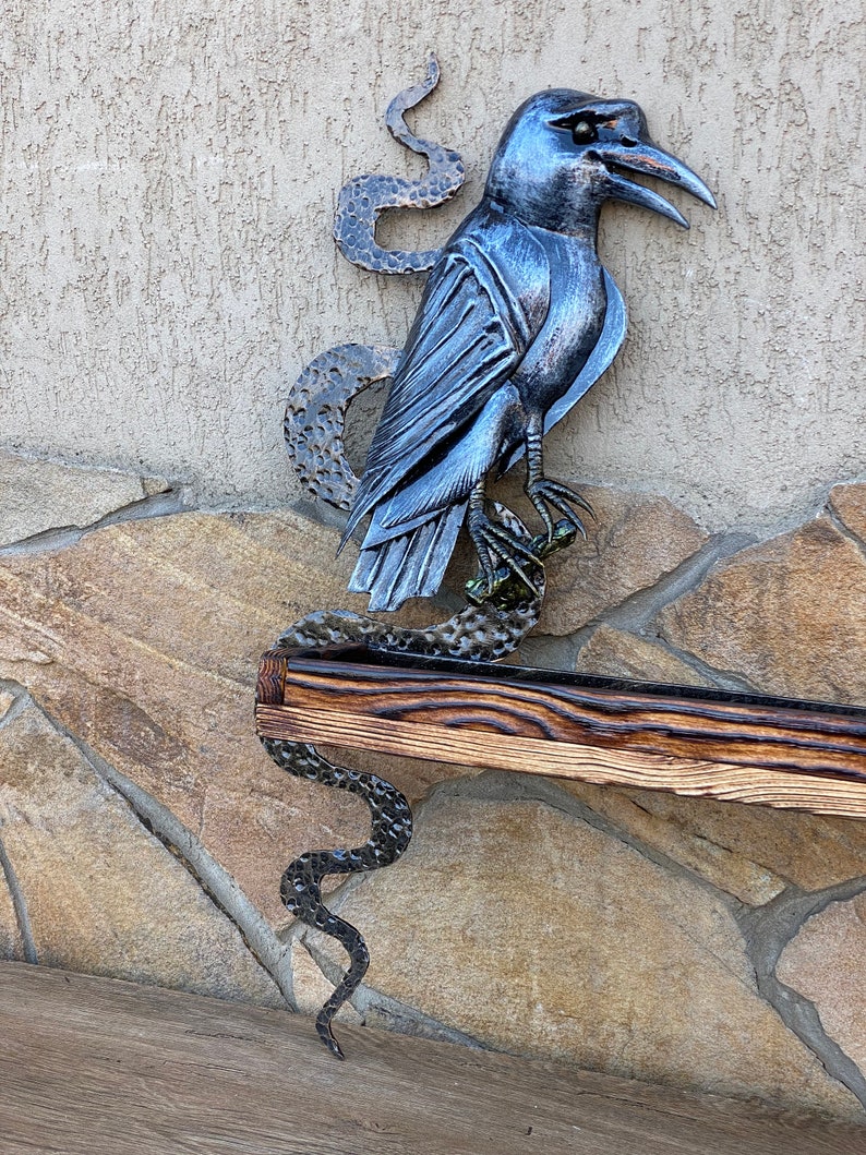 Kitchen Rack Raven Kitchen Shelf Spice Rack Crow Wall | Etsy