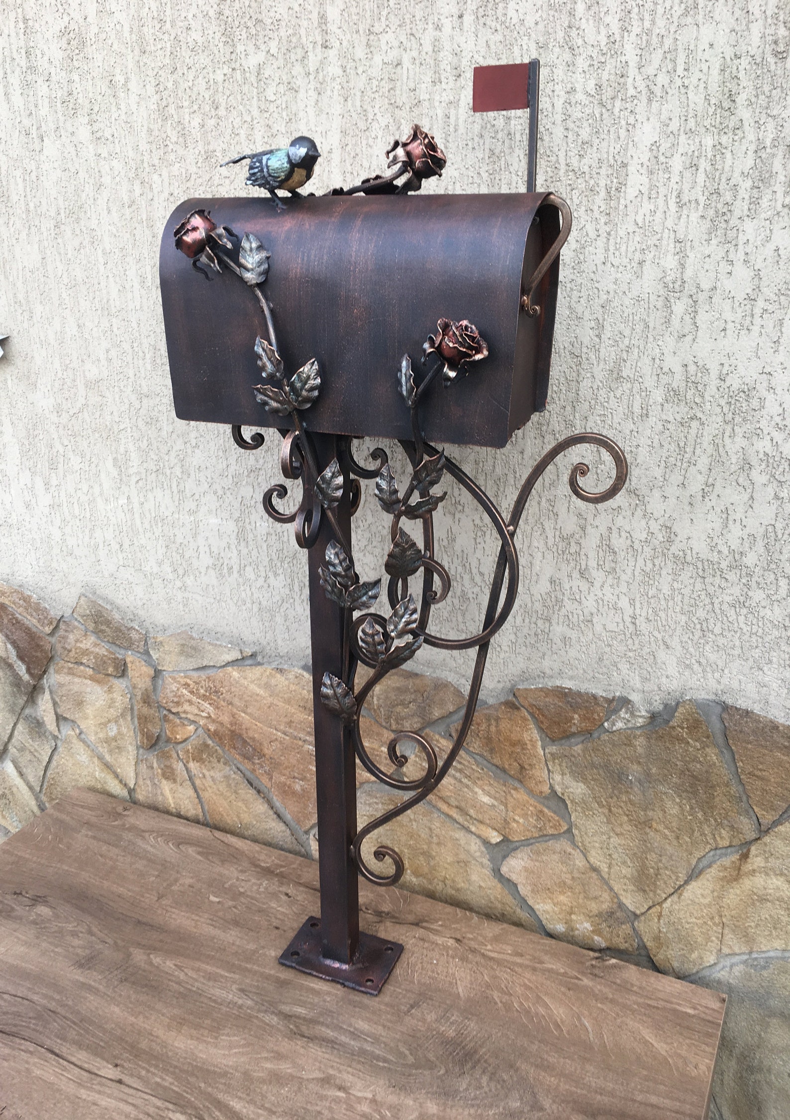 Mailbox Mail Box Metal Flowers Locking Mailbox Mail Boxes - Etsy