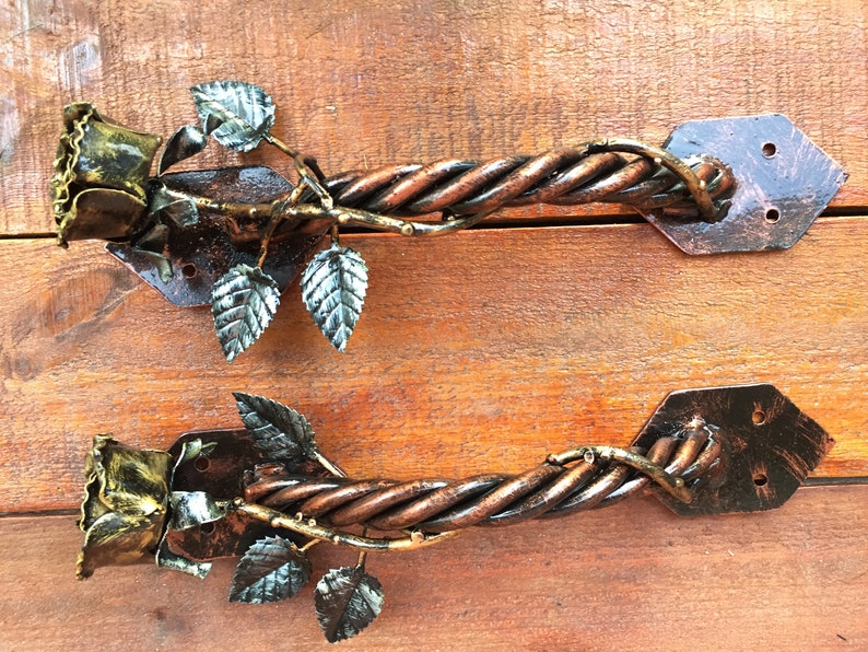 Door Handle Floral Decor Rose Flower Barn Door Handle - Etsy