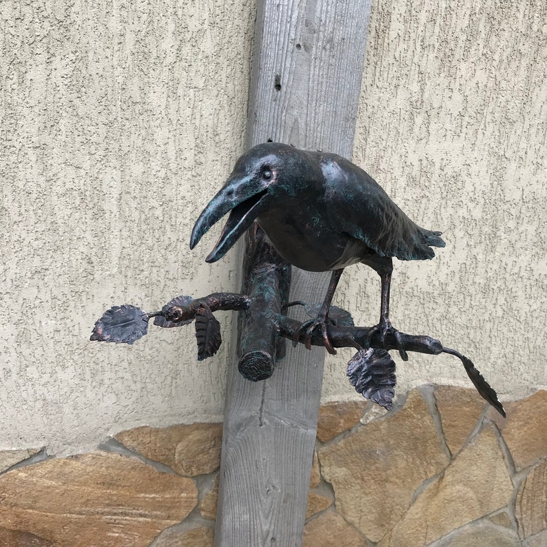 Crow, Iron Crow, Metal Sculpture, Metal Figurine, Art Object, Hand ...