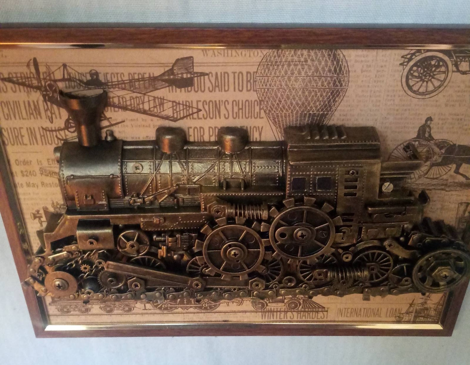 Steampunk painting steampunk train railroad railway gears | Etsy