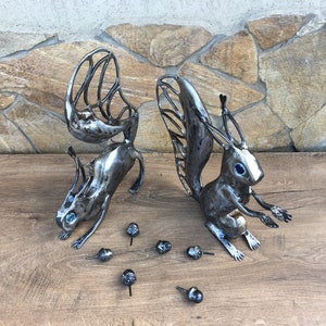 Iron Squirrel, Metal Squirrel, Acorn, Animal Art, Oak, Squirrel Gifts ...