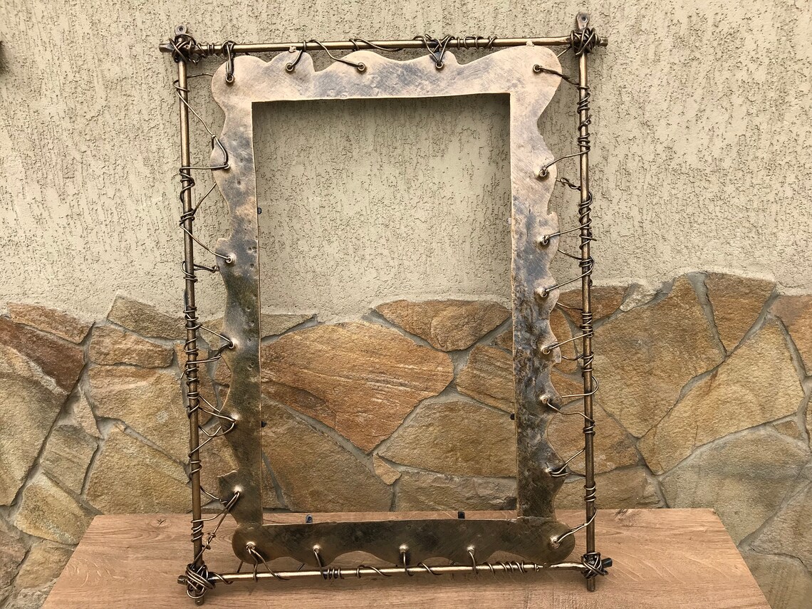 Mirror Frame Hand Forged Mirror Frame Hallway Mirror - Etsy