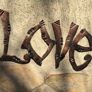 Hand Forged Letters, Iron Letters, Word Cutout, Last Name Sign, Wedding ...