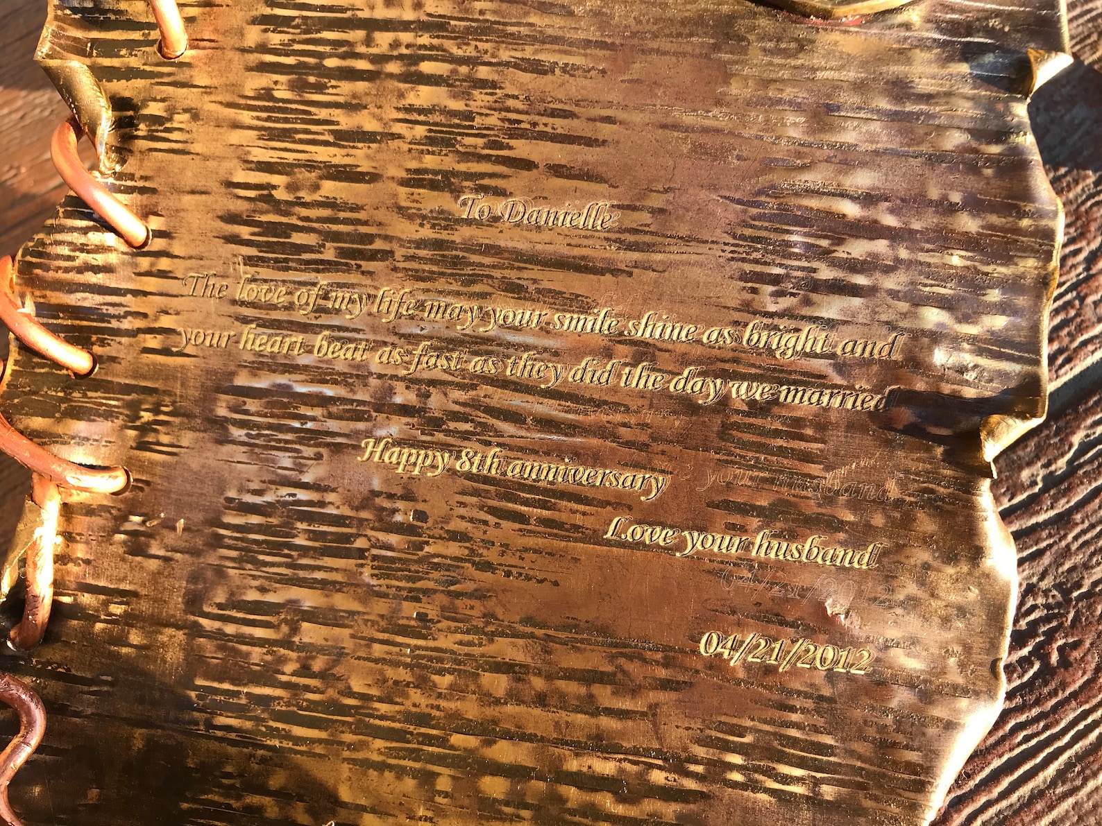 8th Anniversary Bronze Scroll Bronze Anniversary Gifts for - Etsy